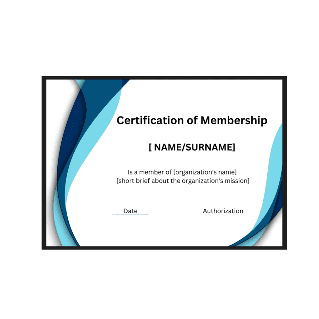 Membership Certificate